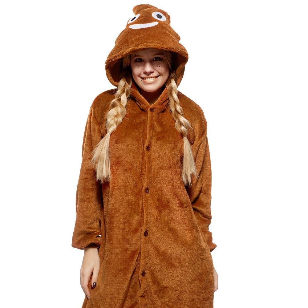 Toy Farm Animal Pyjamas - Brown Poop Emoji Adult Onesie (Cosplay / Nig ...