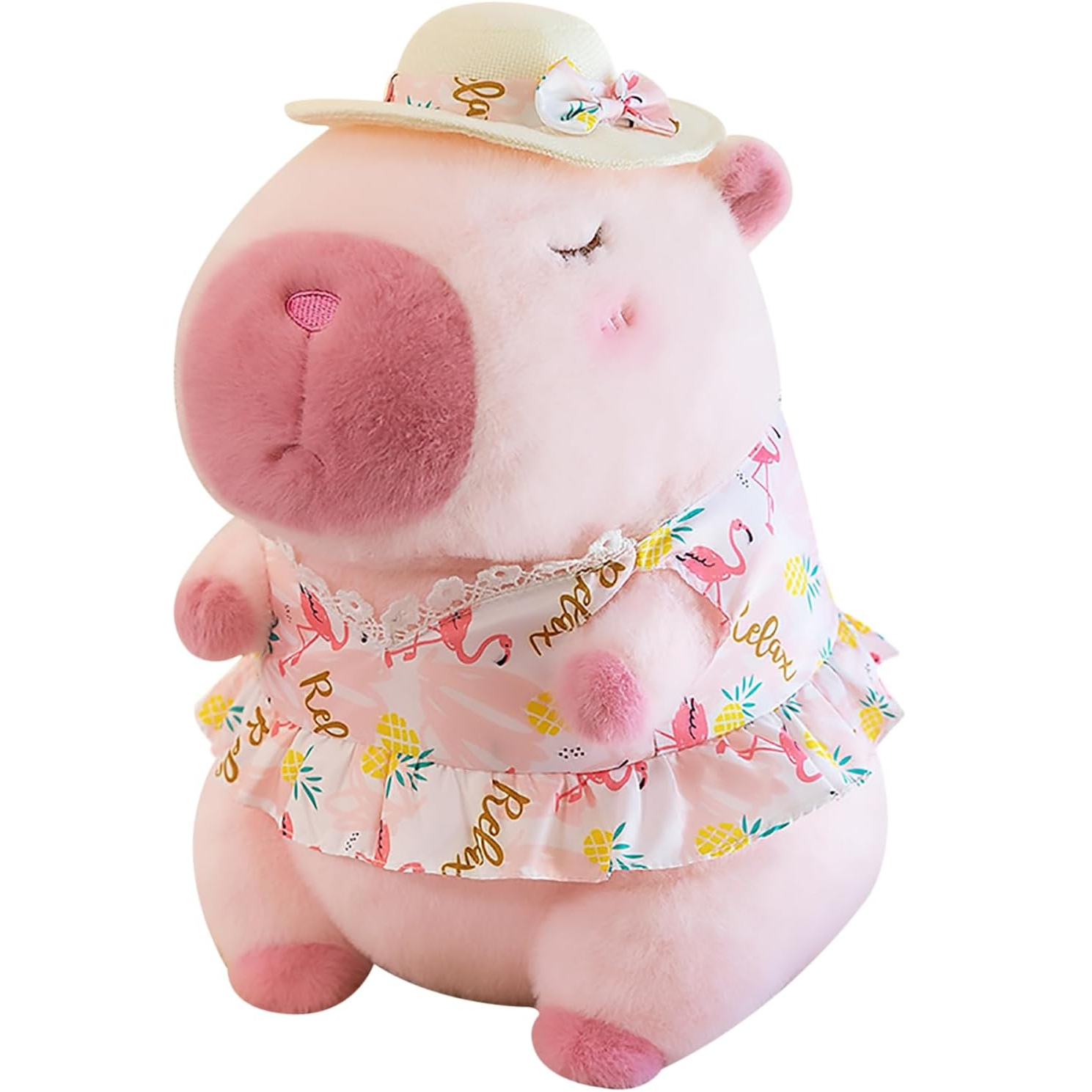 Capybara Wearing Pink Hawaiian Dress Plush Toy – Toy Farm Pty Ltd