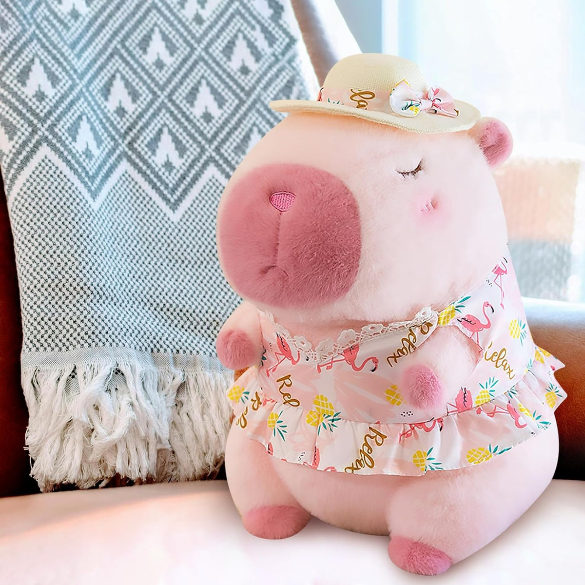 Capybara Wearing Pink Hawaiian Dress Plush Toy – Toy Farm Pty Ltd