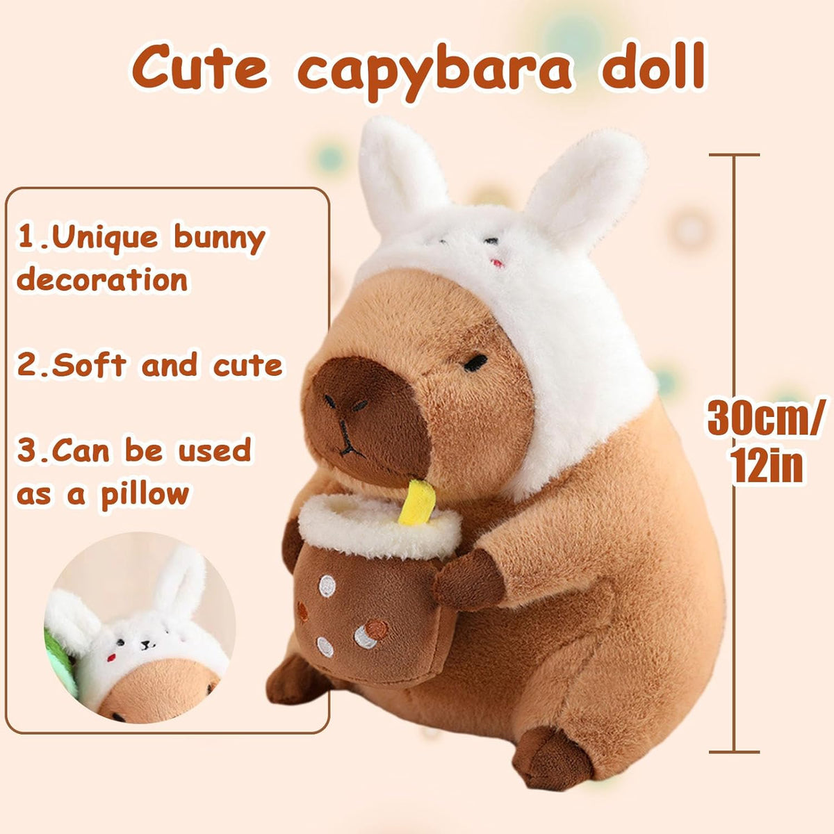 Capybara Wearing Bunny Hat Plush Toy – Toy Farm Pty Ltd
